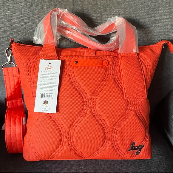 lug | Bags | Lug Alto Matte Luxe Vl Crossbody Tote Vegan Leather Papaya ...